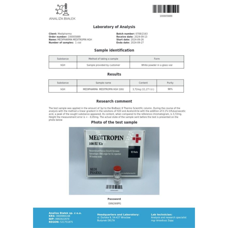 MEDI PHARMA MEDITROPIN – HUMAN GROWTH HORMONE (HGH)